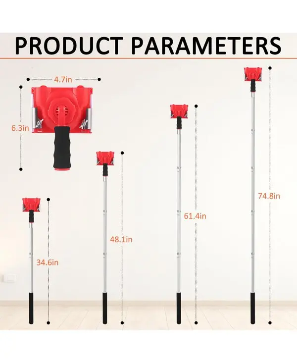 XDOVET Paint Edge Trimmer Extension Pole Adjustable Handle Replaceable Pads