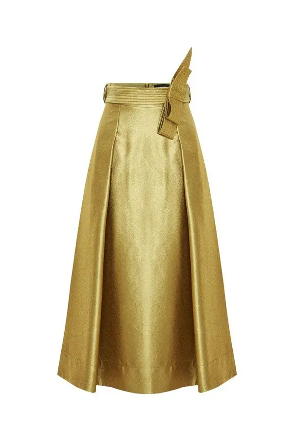 EXQUISE Arya Midi Skirt - Yellow