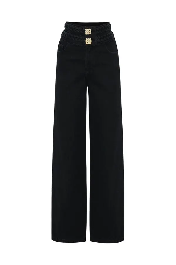 EXQUISE Ardelle Wide Leg Denim Pants