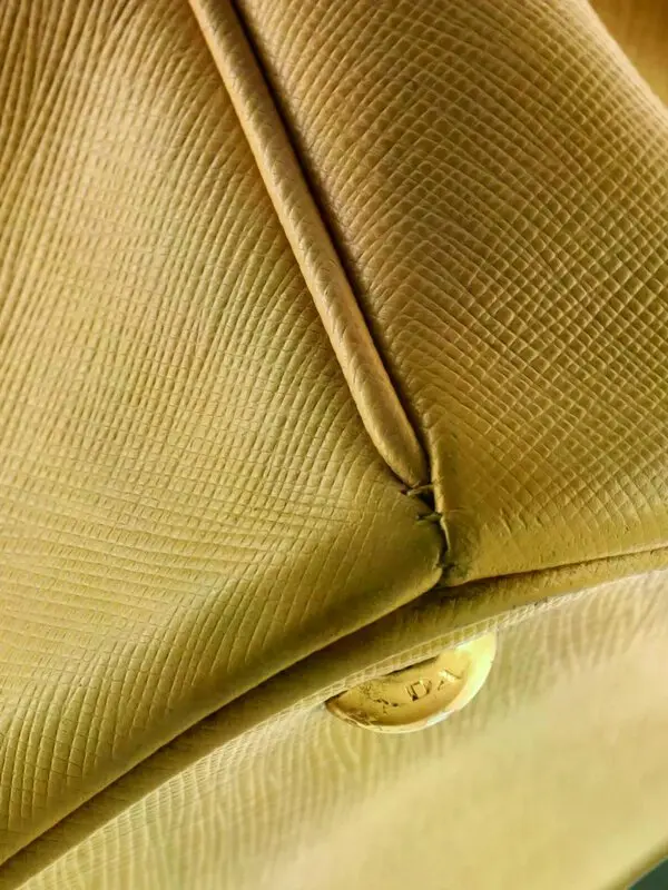 Prada Double Zip Lux Saffiano Leather Small Tote Bag