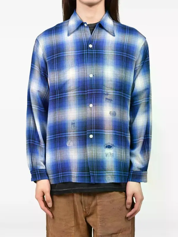 BOW WOW Plaid Distressed-finish Shirt