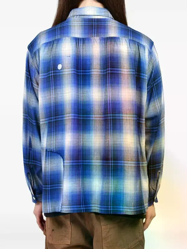 BOW WOW Plaid Distressed-finish Shirt