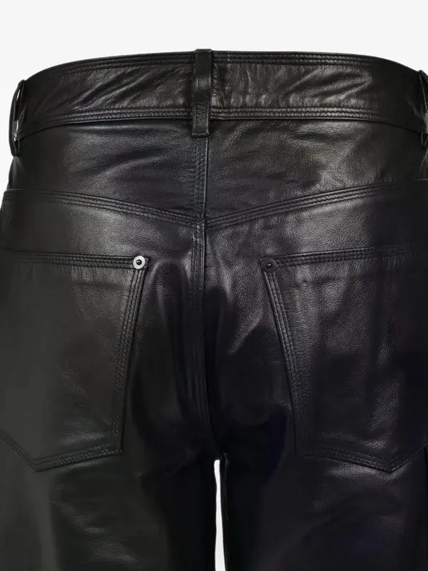 LAST NEST Leather Double-knee Shorts