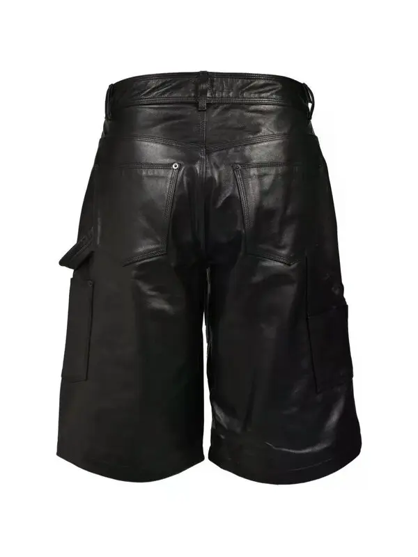 LAST NEST Leather Double-knee Shorts
