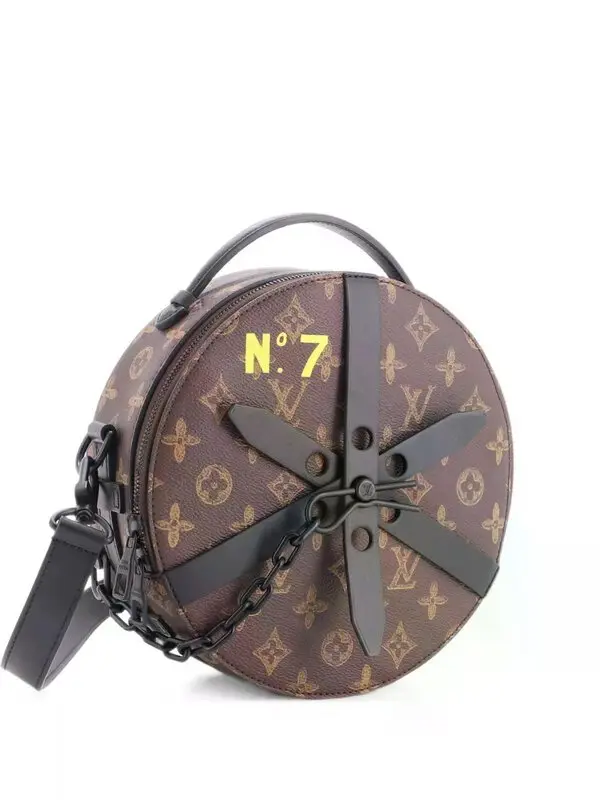 LOUIS VUITTON Monogram Canvas Wheel Box Bag No.7 Trunk L'oeil Crossbody - Brown