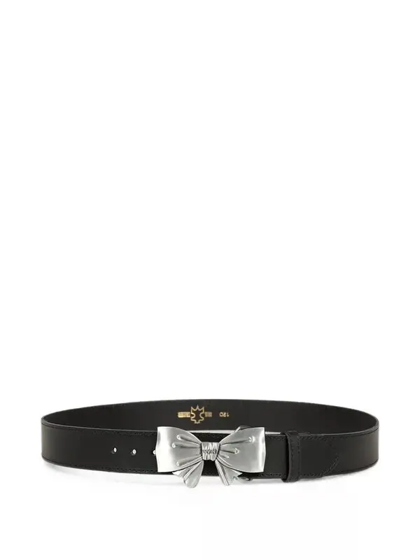VAIN Bow-buckle Leather Belt - Black