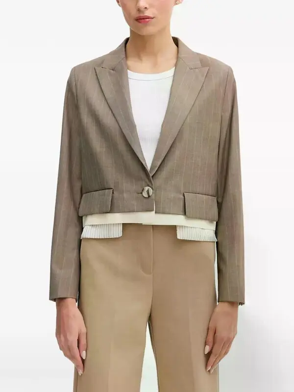 Sisley Pinstripe-pattern Cropped Blazer