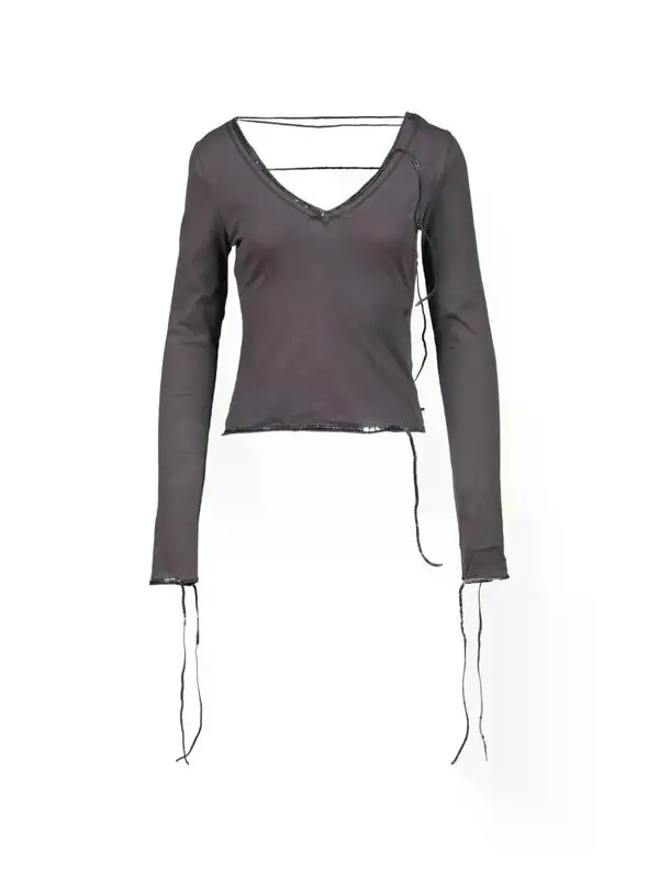 JADED LONDON Sequin-embellished Strap-back Top - Grey