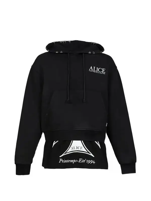 N.HOOLYWOOD Layered Logo-print Hoodie - Black