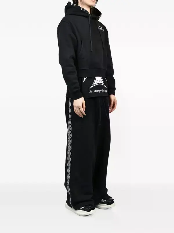 N.HOOLYWOOD Layered Logo-print Hoodie
