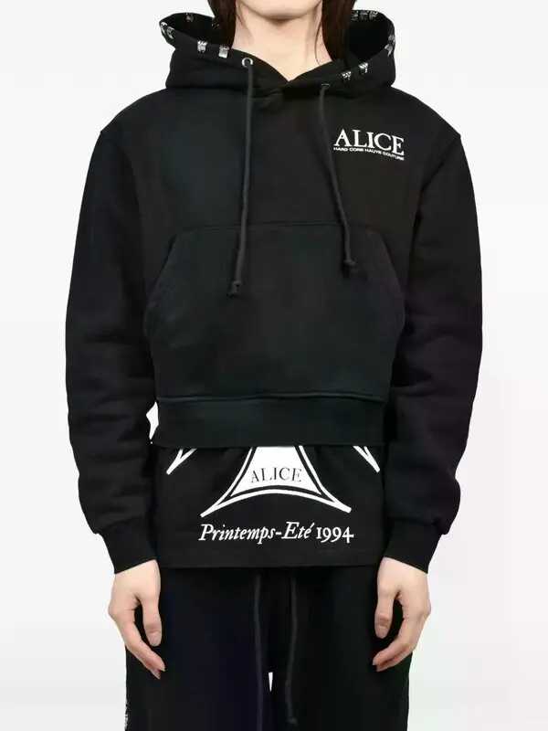 N.HOOLYWOOD Layered Logo-print Hoodie