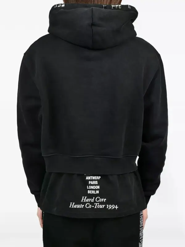 N.HOOLYWOOD Layered Logo-print Hoodie