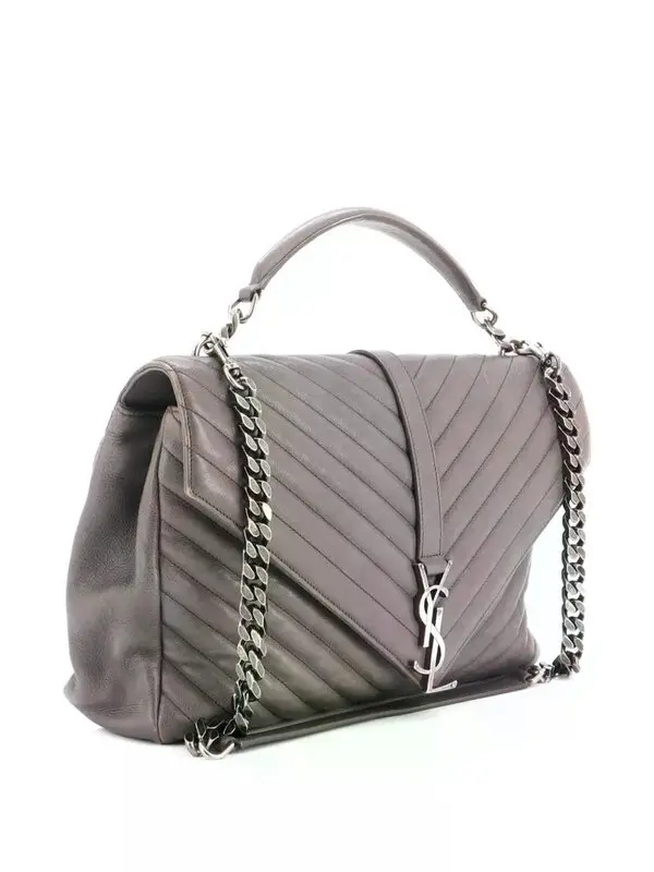 Saint Laurent Classic Monogram College Bag - Grey