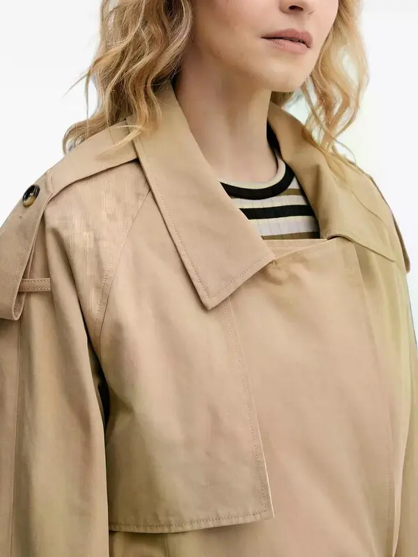 Sisley Double-breasted Belted-cuffs Coat