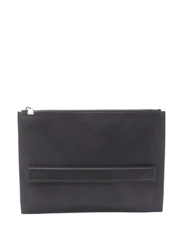 Bottega Veneta 2000s Debossed Clutch Bag - Black