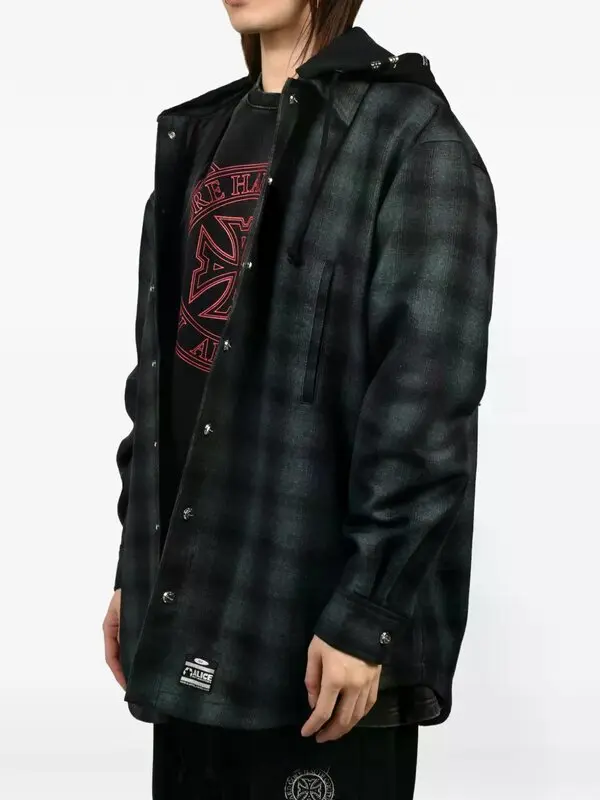 ALICE HOLLYWOOD Oversize Hooded Flannel Shirt Jacket