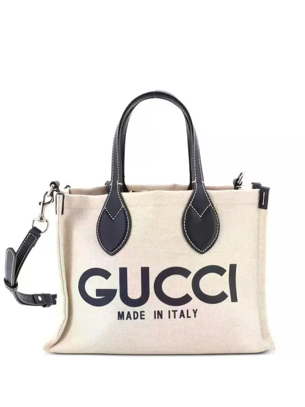 Gucci Printed Canvas Small Shoulder Bag - Blue