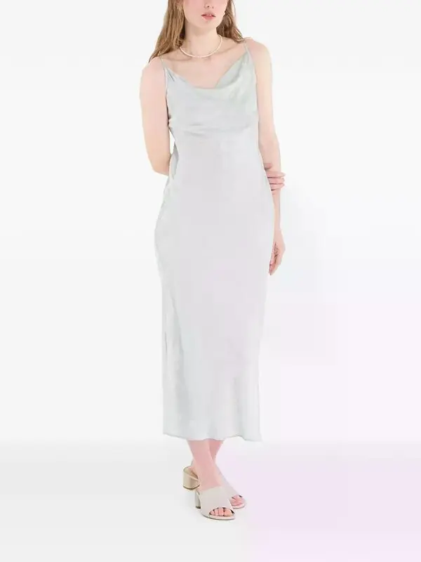 Calvin Klein Jacquard Cowl-neck Midi Dress - Grey