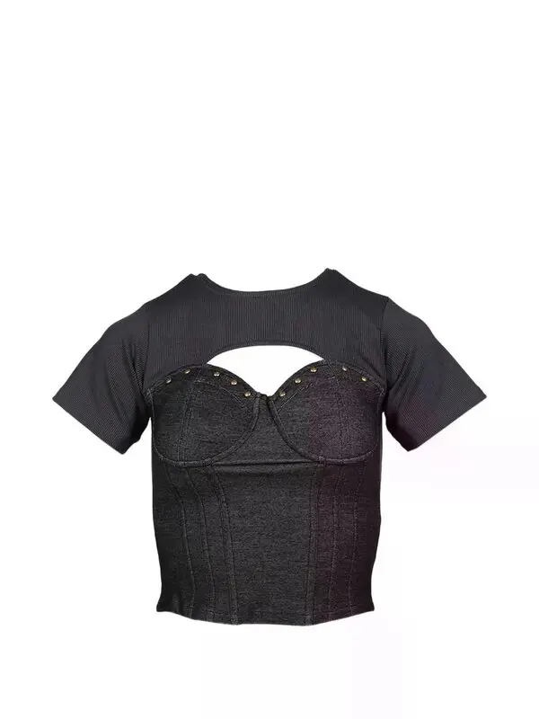 VIVAMUS Studded Panelled T-shirt