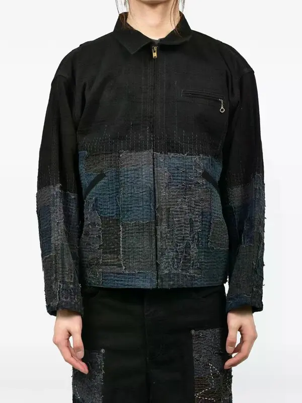 DEAR BORO Zip-fastening Patchwork Jacket