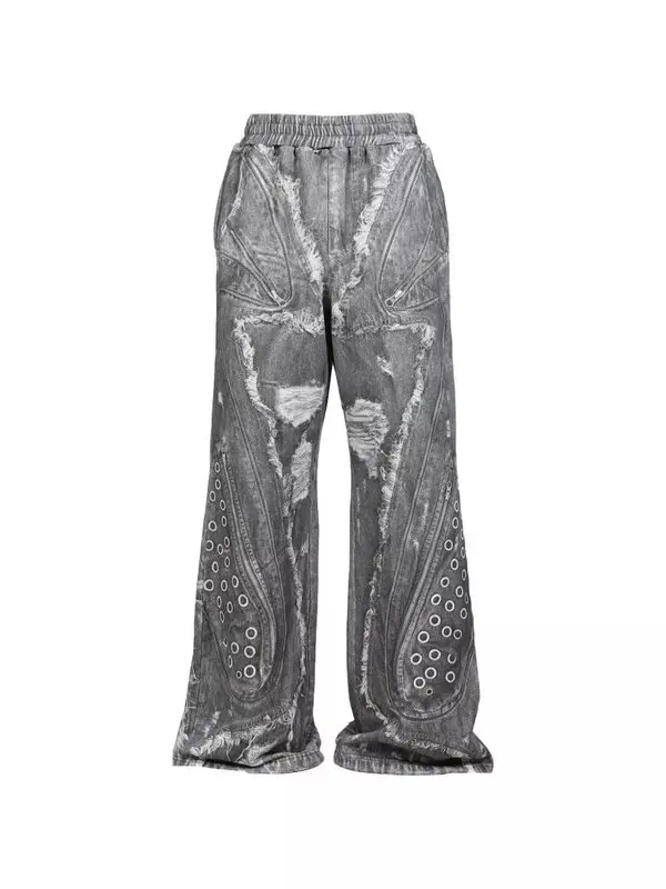 VIVAMUS Denim-print Track Pants - Grey