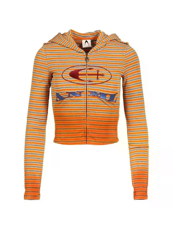 ANOMALIES DEPARTMENT Gradient Striped Zip-up Hoodie