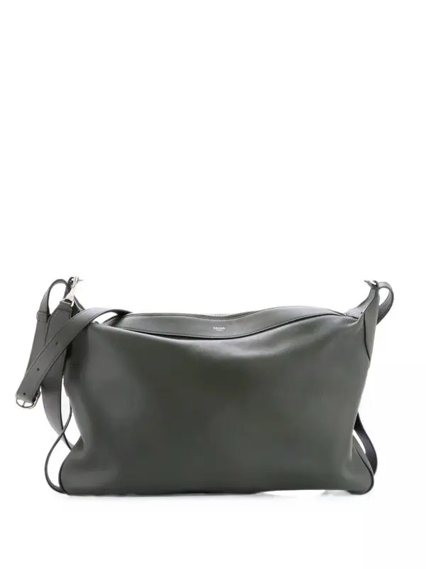 Celine Romy Triomphe Coated Canvas Large Shoulder Bag - Green