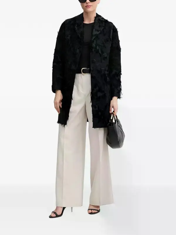 Sisley Fringed Jacquard Coat