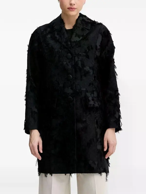 Sisley Fringed Jacquard Coat