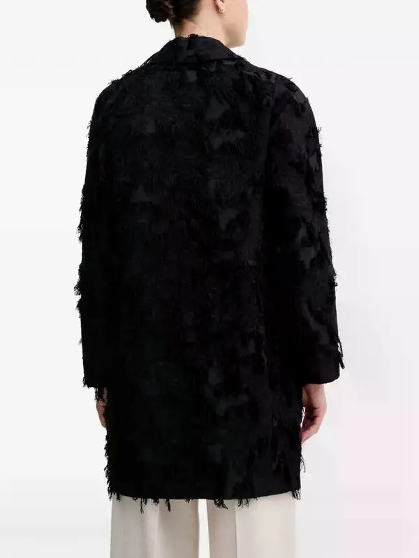 Sisley Fringed Jacquard Coat