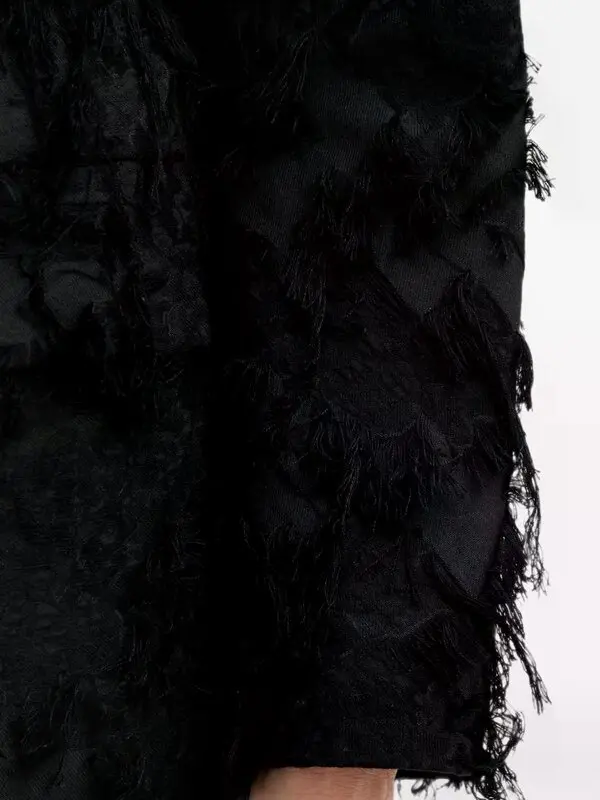 Sisley Fringed Jacquard Coat