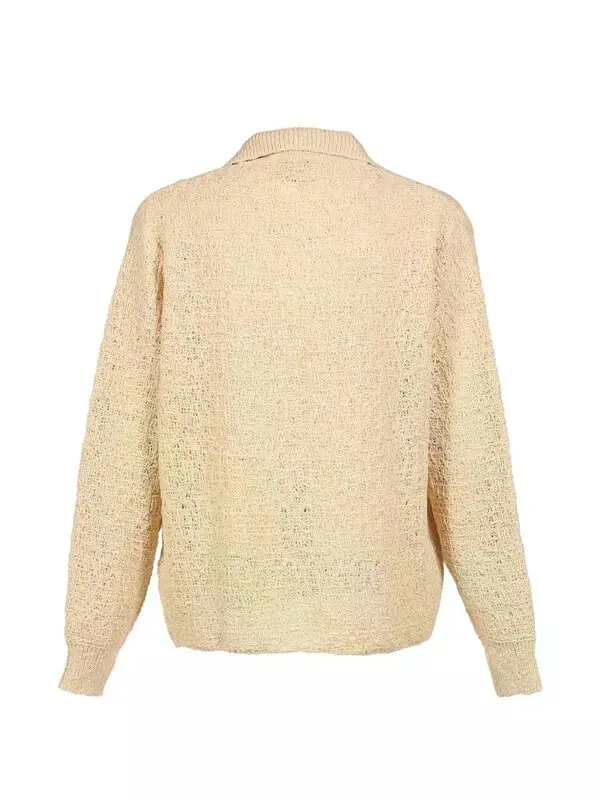 COOR Crochet-knit Open-collar Sweater