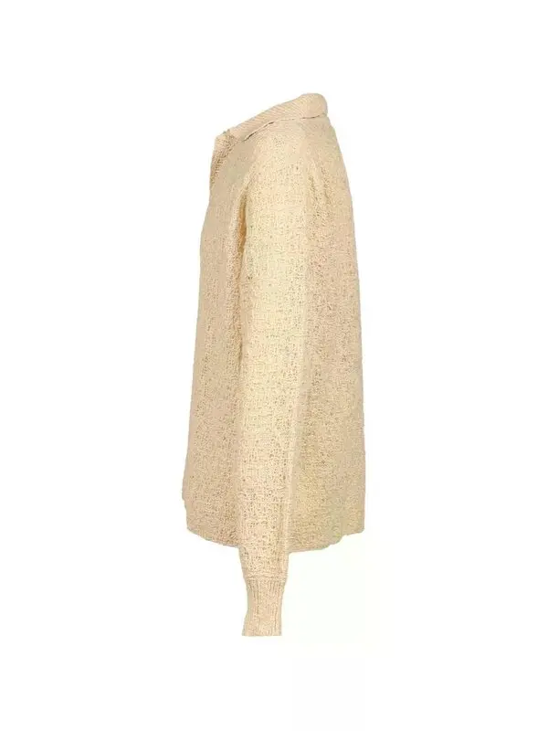 COOR Crochet-knit Open-collar Sweater