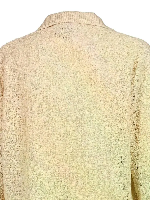 COOR Crochet-knit Open-collar Sweater