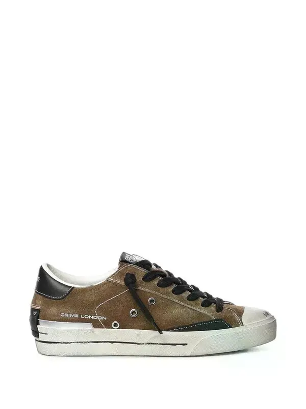 CRIME LONDON Midnight Distressed-effect Suede Sneakers