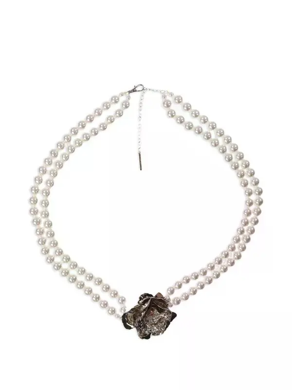 YELLOWSWALLOW Rose-detail Faux-pearl Belt
