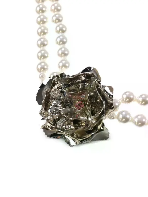 YELLOWSWALLOW Rose-detail Faux-pearl Belt
