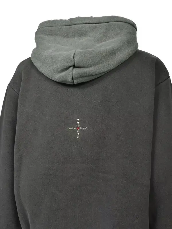 SWJP Stud-embellished Graphic-print Hoodie