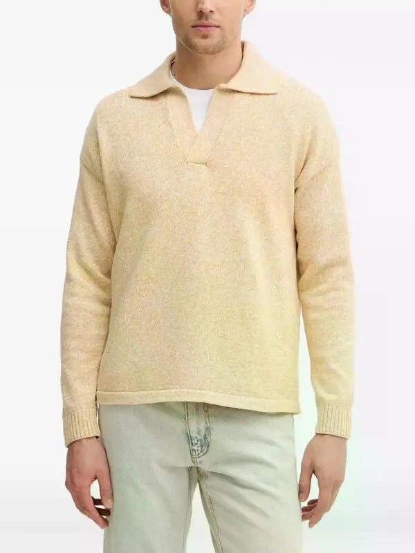 Sisley Marl-effect Polo-collar Sweater