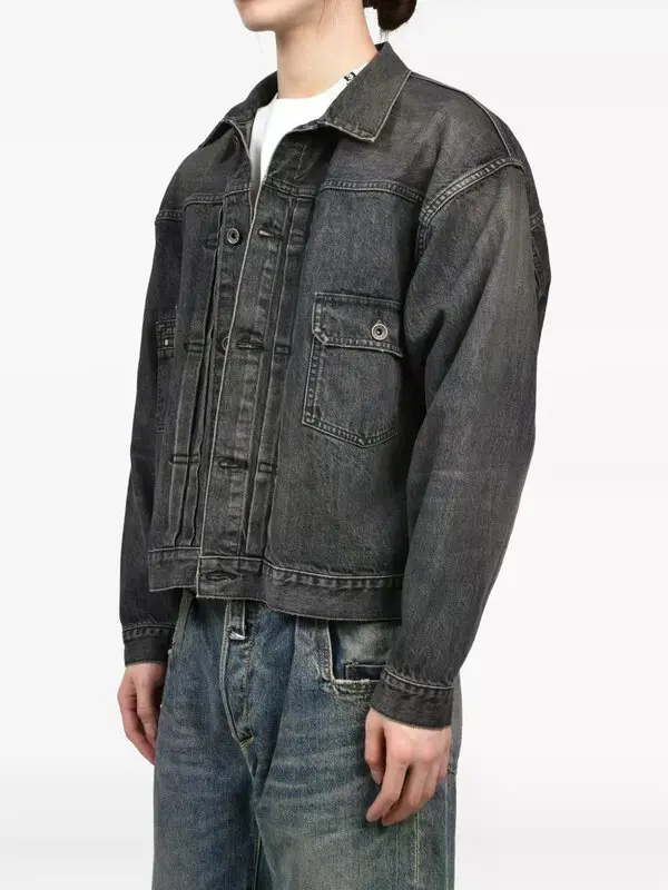DAIRIKU Faded Box-silhouette Denim Jacket
