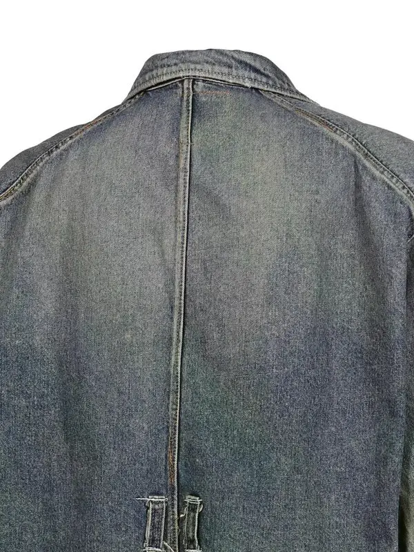 DAIRIKU Stitched Draping Denim Jacket