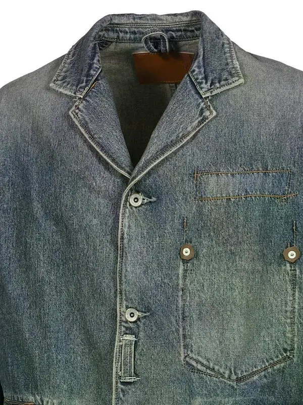 DAIRIKU Stitched Draping Denim Jacket