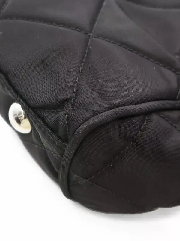 Prada Tessuto Impuntu Chain Shoulder Bag - Black