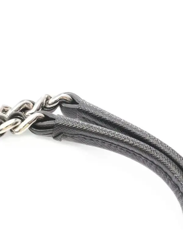 Prada Tessuto Impuntu Chain Shoulder Bag - Black