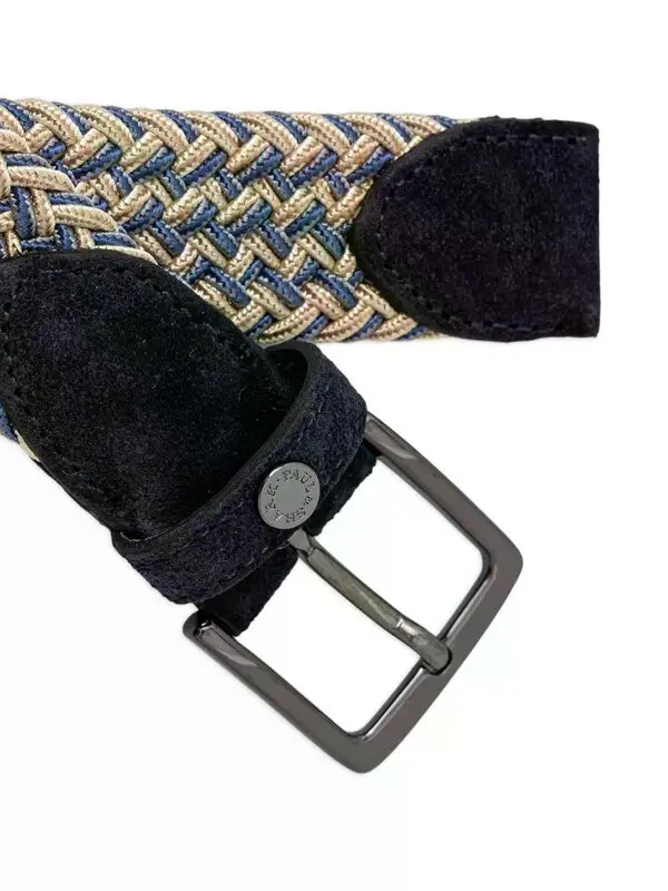 Paul & Shark Braided Suede-trim Belt - Neutrals