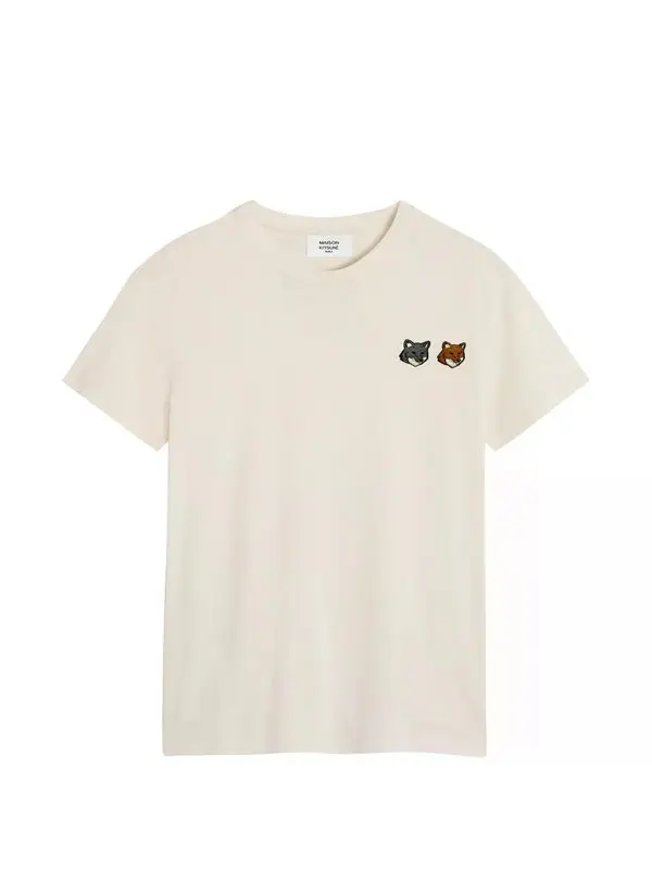 Maison Kitsuné Double Fox Head Patch T-shirt - Neutrals