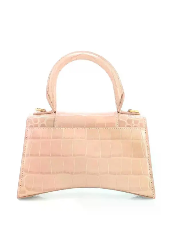 Balenciaga Croc Effect Embossed Leather Xs Satchel - Neutrals