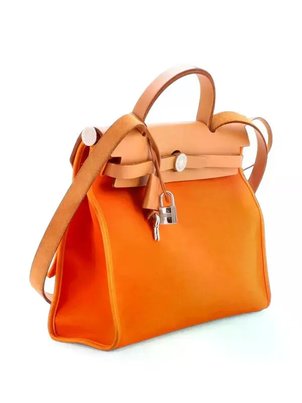 Hermès Herbag Zip Leather And Toile 31 Shoulder Bag