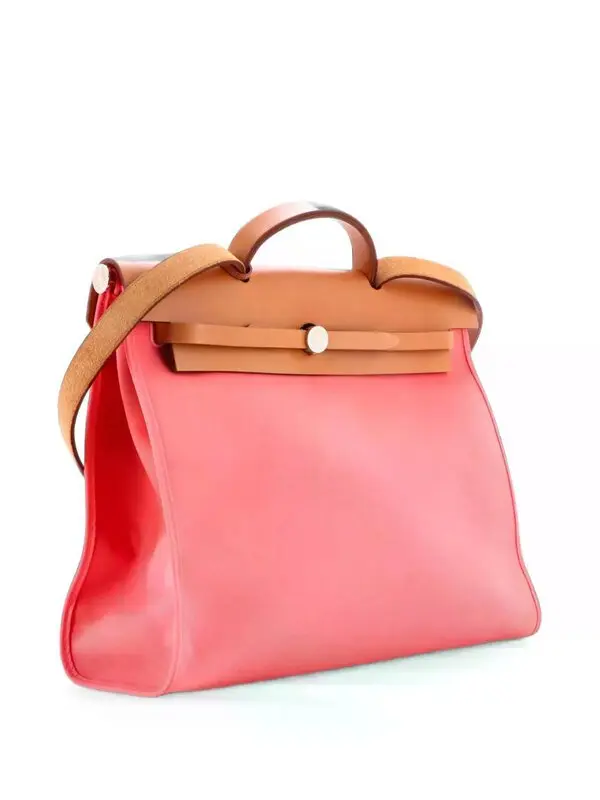 Hermès Herbag Zip Leather And Toile 39 Shoulder Bag