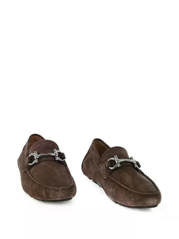 FERRAGAMO Suede Loafers Parigi With Front Bit